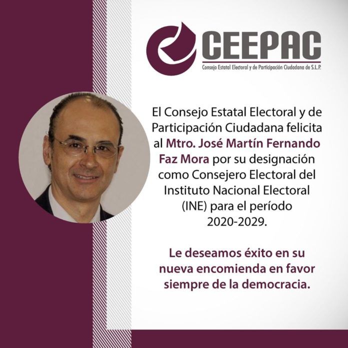 El potosino Martín Faz Mora es electo consejero del INE | Periódico ...