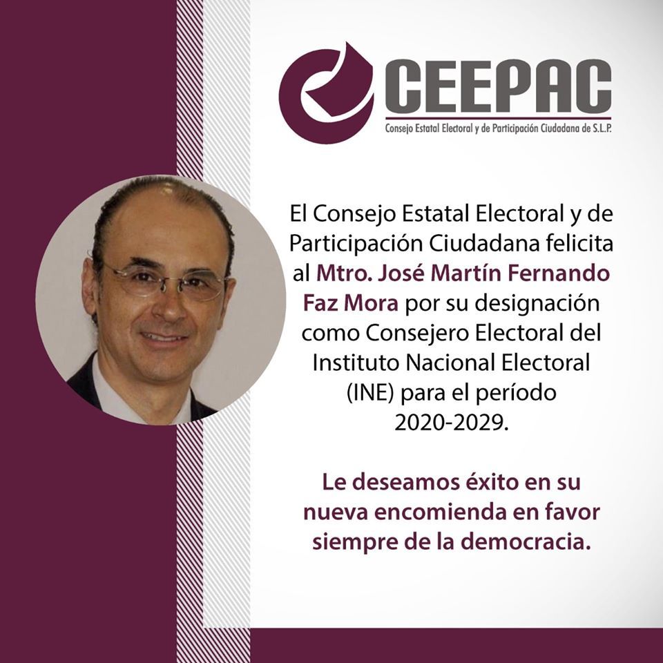 El potosino Martín Faz Mora es electo consejero del INE | Periódico ...